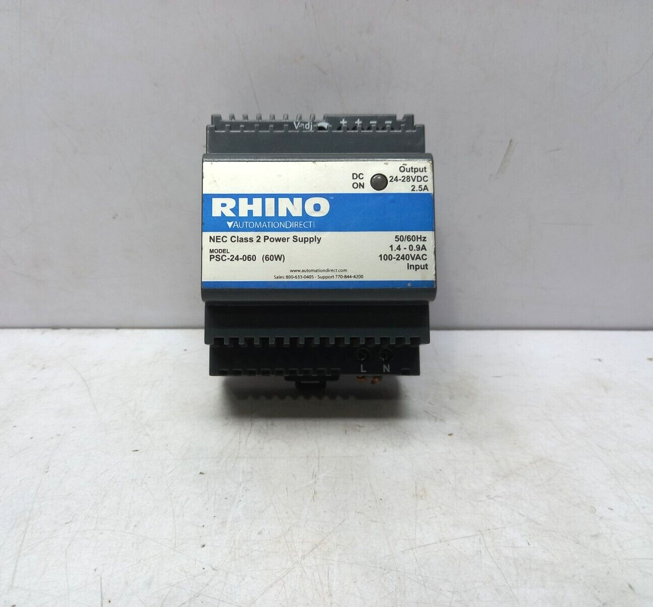 Rhino PSC-24-060 Power Supply 24-28Vdc 2.5A 50/60Hz 1.4-0.9A 100-240 V – S N Marine