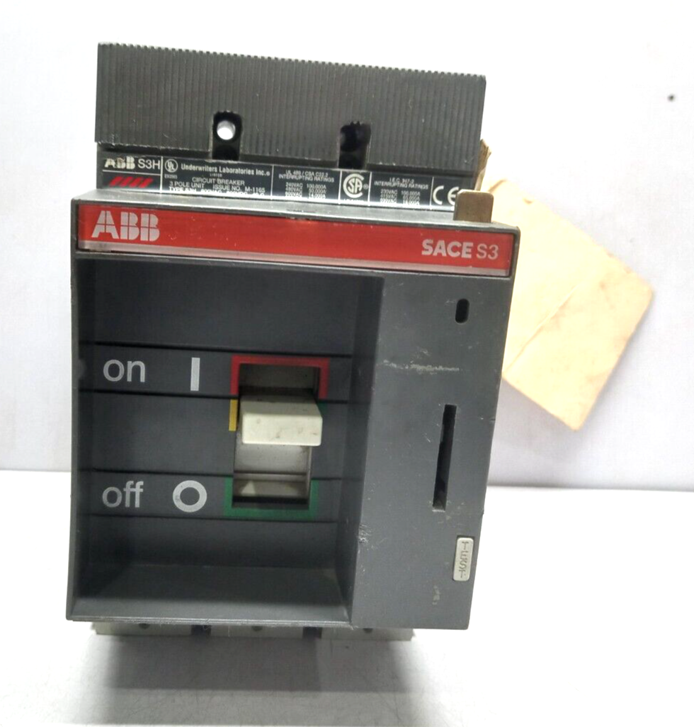 ABB SACE S3 S3H Circuit Breaker 100A 3 Pole 600VAC 600VDC – S N Marine