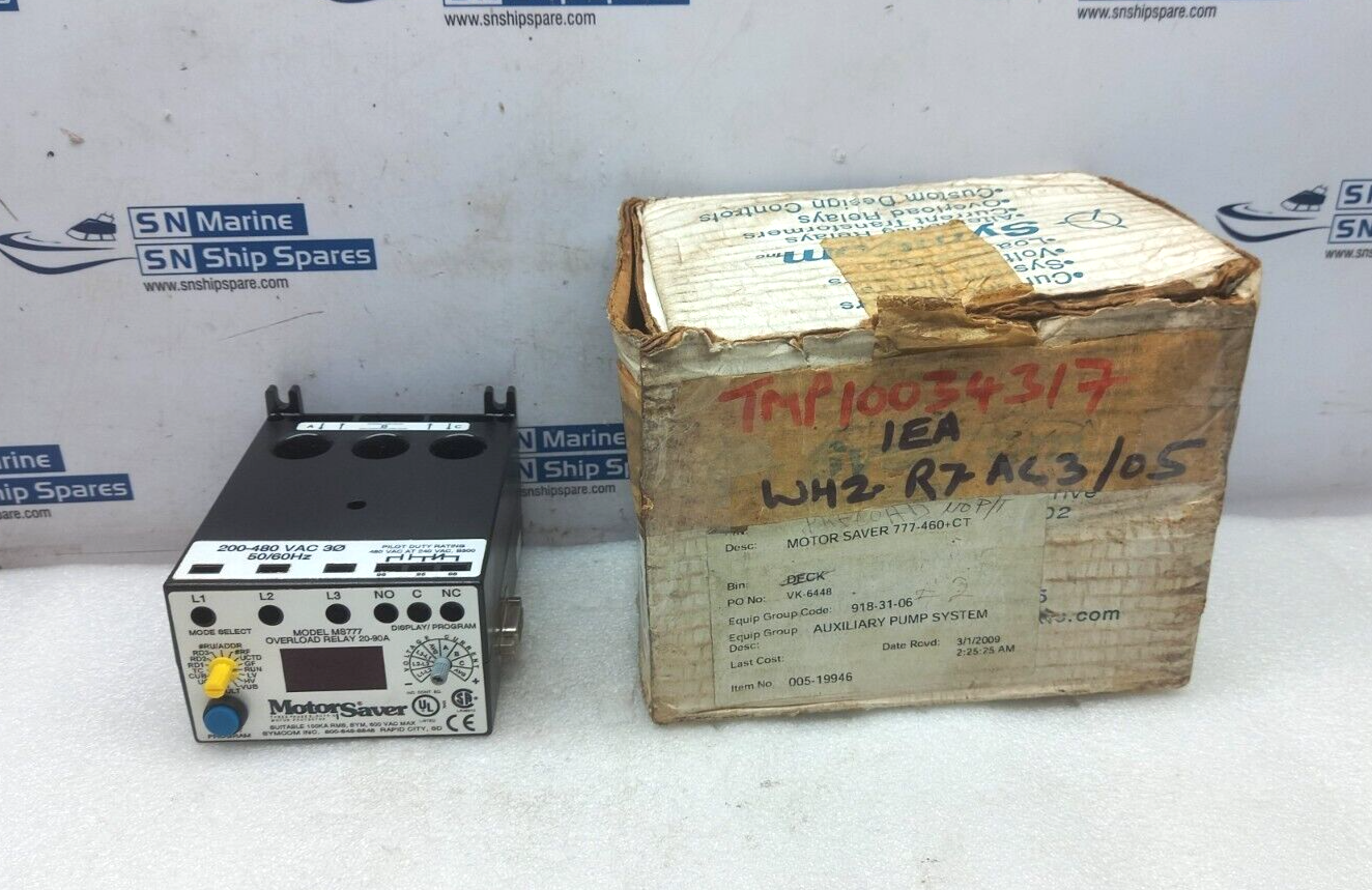 Syncom Model: MS777 Overload Relay 20-90A 200-480VAC 50/60Hz 918-31-06 – S N Marine
