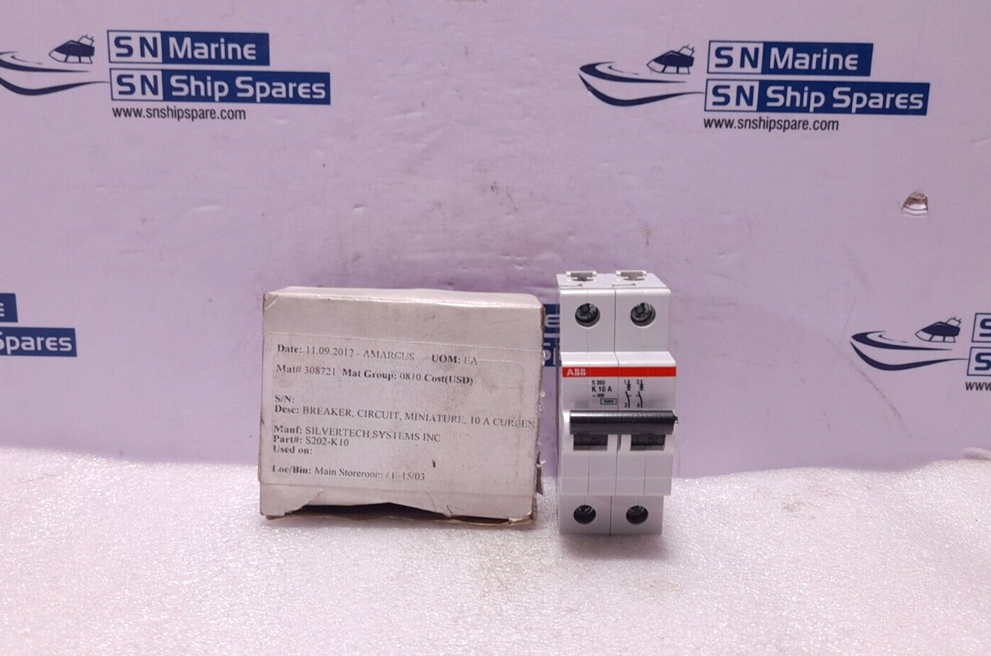 ABB S202-K10 Miniature Circuit Breaker 10A Current 2CD S252 001 R0427 – S N Marine