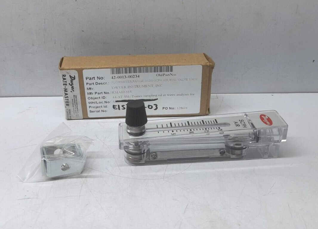 Dwyer Instrument RMA-10-SSV Flow Meter / T38AD / SCFH AIR / RMA10SSV ...