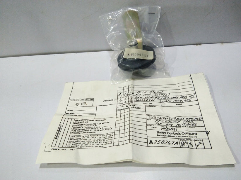 BAILEY CONTROLS 258267A1 KIT RANGE DIPHRAGM ASSEMBLY BAILEY POSITIONER ...