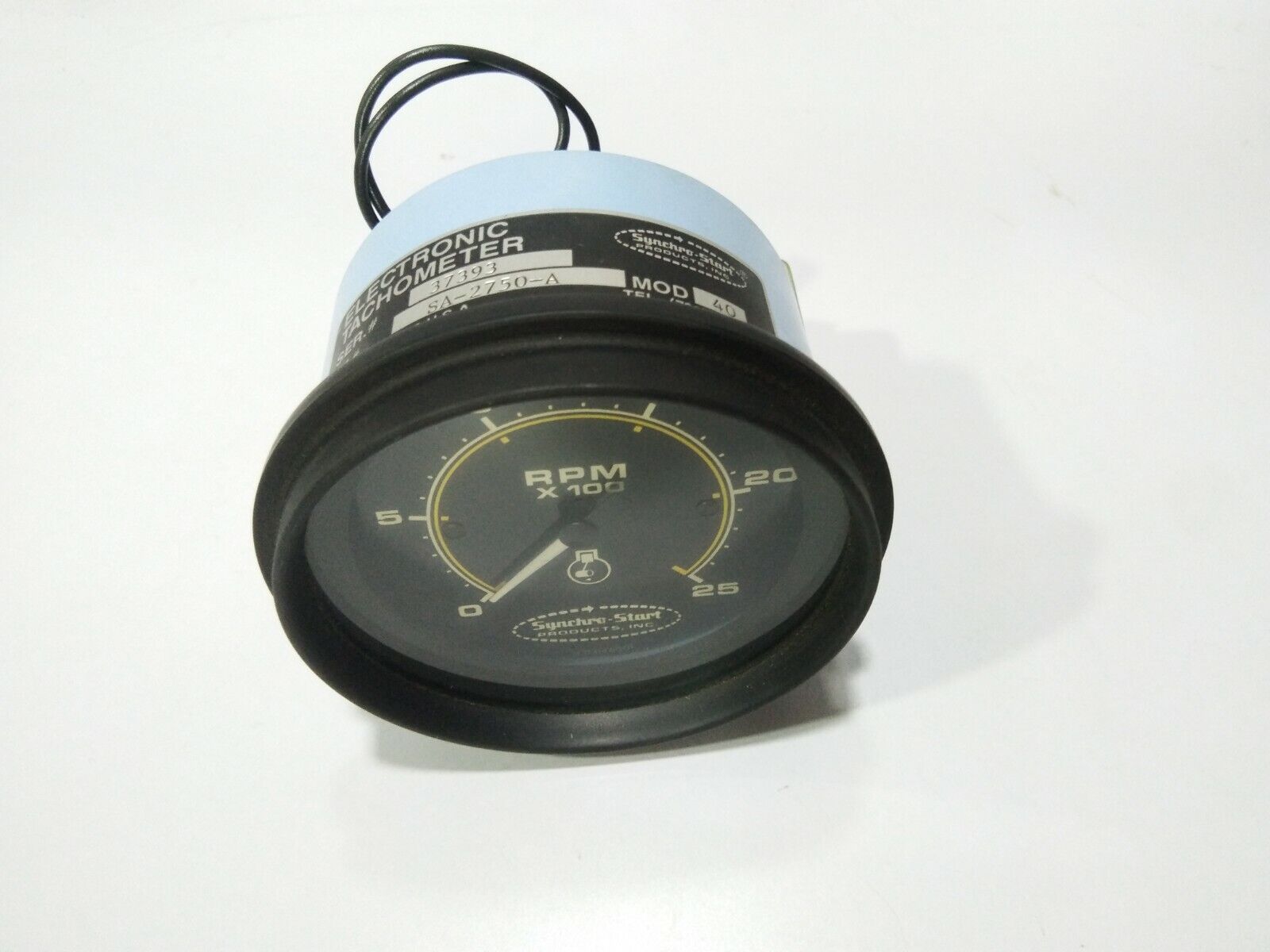 SYNCHRO-START SA-2750-A ELECTRONIC TACHOMETER MOD 40 0-25 *100 RPM 12 ...