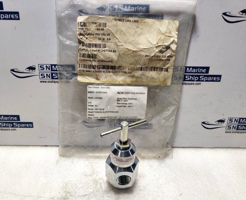 Parker PR11S8-80 Pressure Relief Tool 1 IN-14 – S N Marine