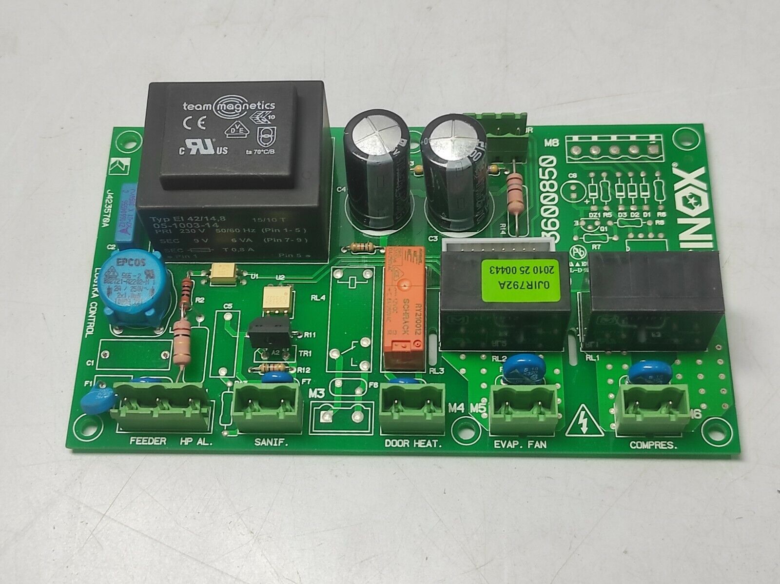 Irinox 3600850 PCB Rele’ Electronic Board Logika Control J423570A – S N ...