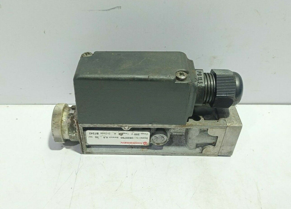 Norgren 0820760 Pressure Switch Range 0.5…30 Bar Umax 250V Imax 5A – S ...
