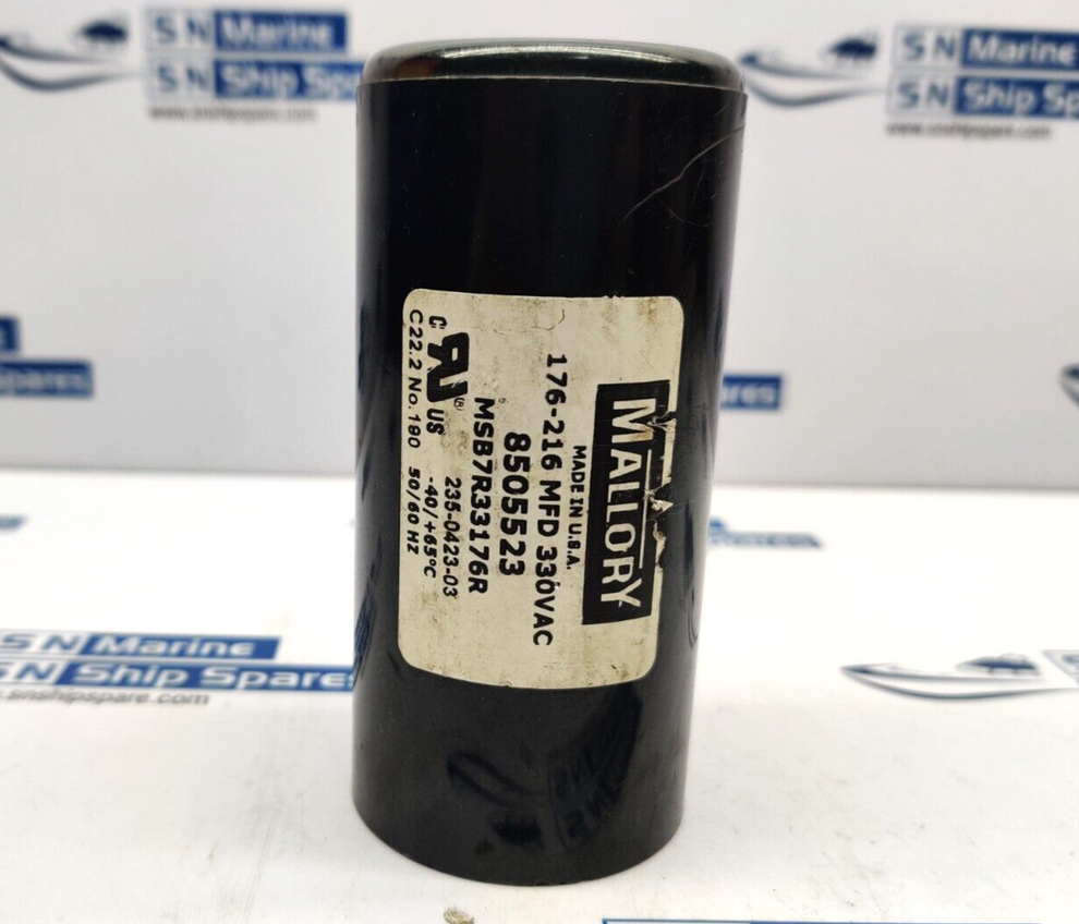 Mallory 8505523 Capacitor 176-216MFD 330Vac 50/60Hz 235-0435-04 – S N ...