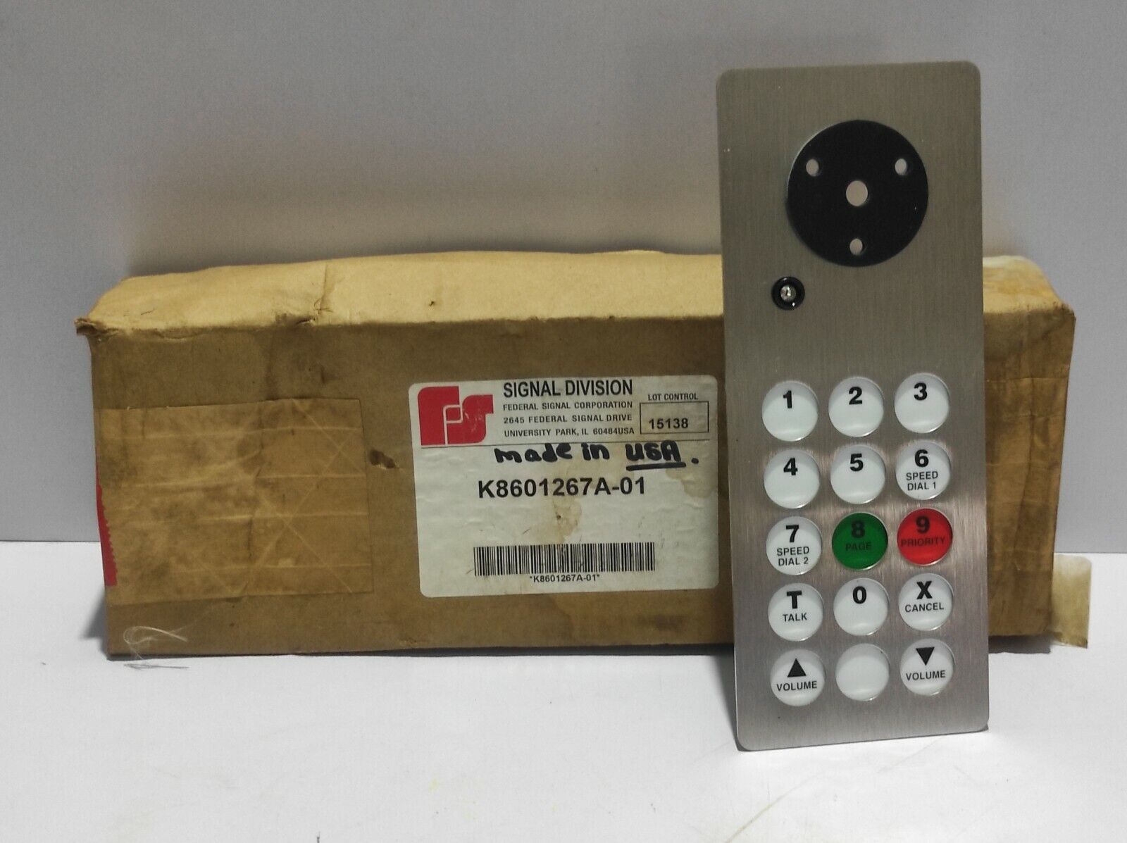 Federal Signal K8601267A-01 Keypad EZ1 Assembly CSI KYBDS 122387A Rev ...