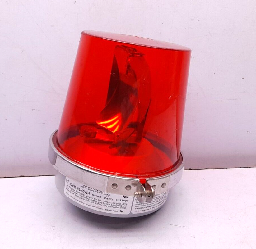 Edwards 52CR-N5-40WH Red Rotating Light Adaptabeacon 120VAC 50/60Hz 0 ...
