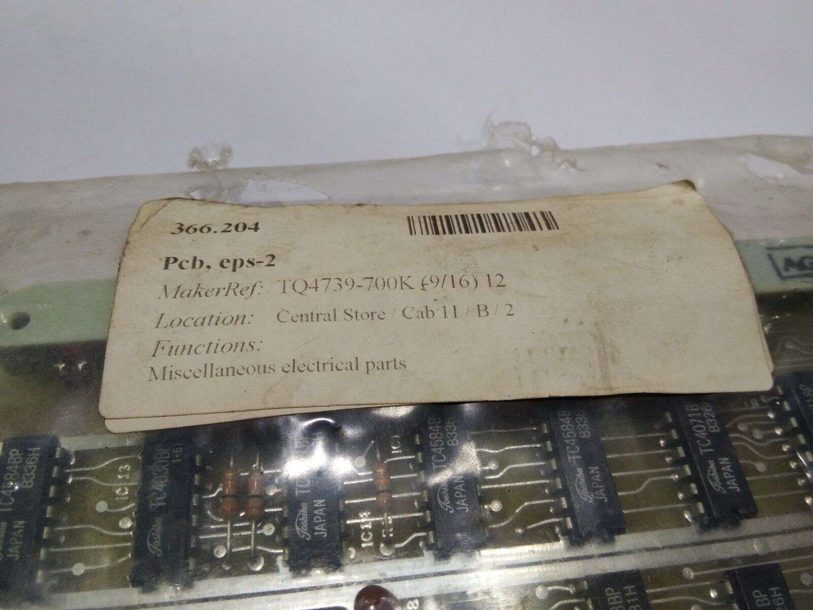 MITSUI EPS-2 PCB PARTS OF CONTROL ROOM PANEL TQ4739-700K(9/16)12 /EPS2 ...