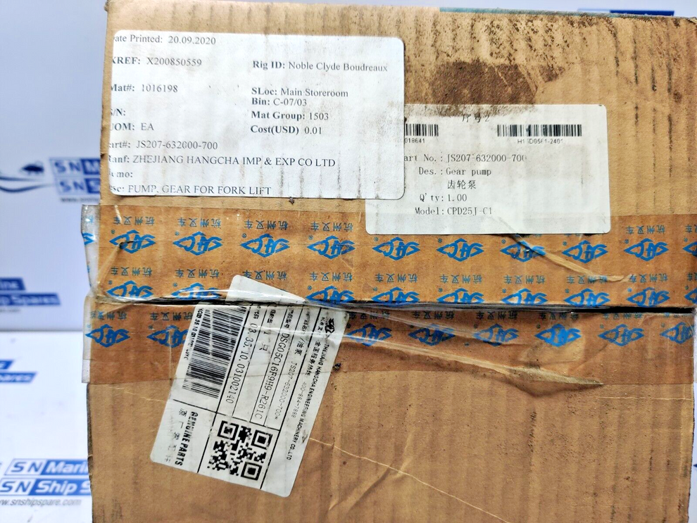 DSG05C16F9H9 Hydraulic Gear Pump Zhejiang JS207-632000-700 – S N Marine