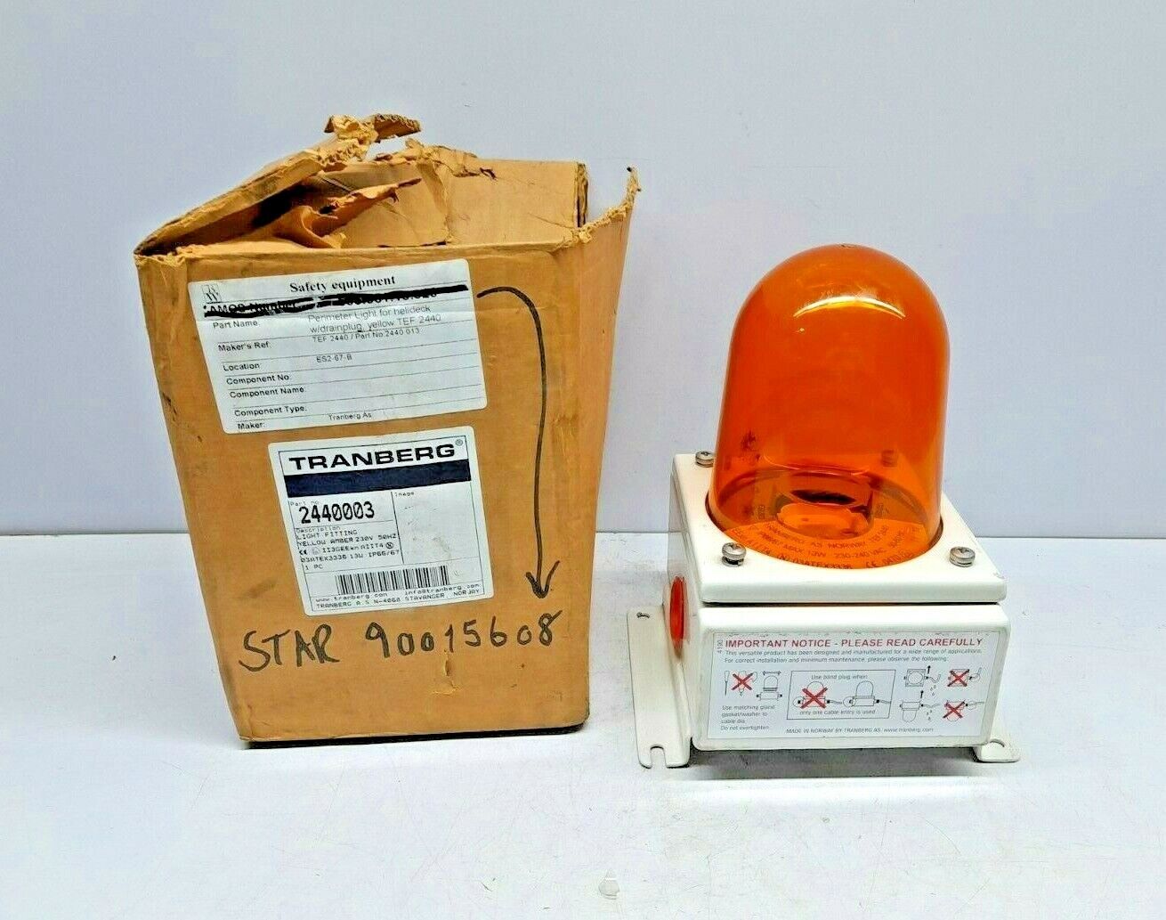 Tranberg 2440003 Perimeter Light Yellow Amber 230V 50Hz TEF 2440 – S N ...