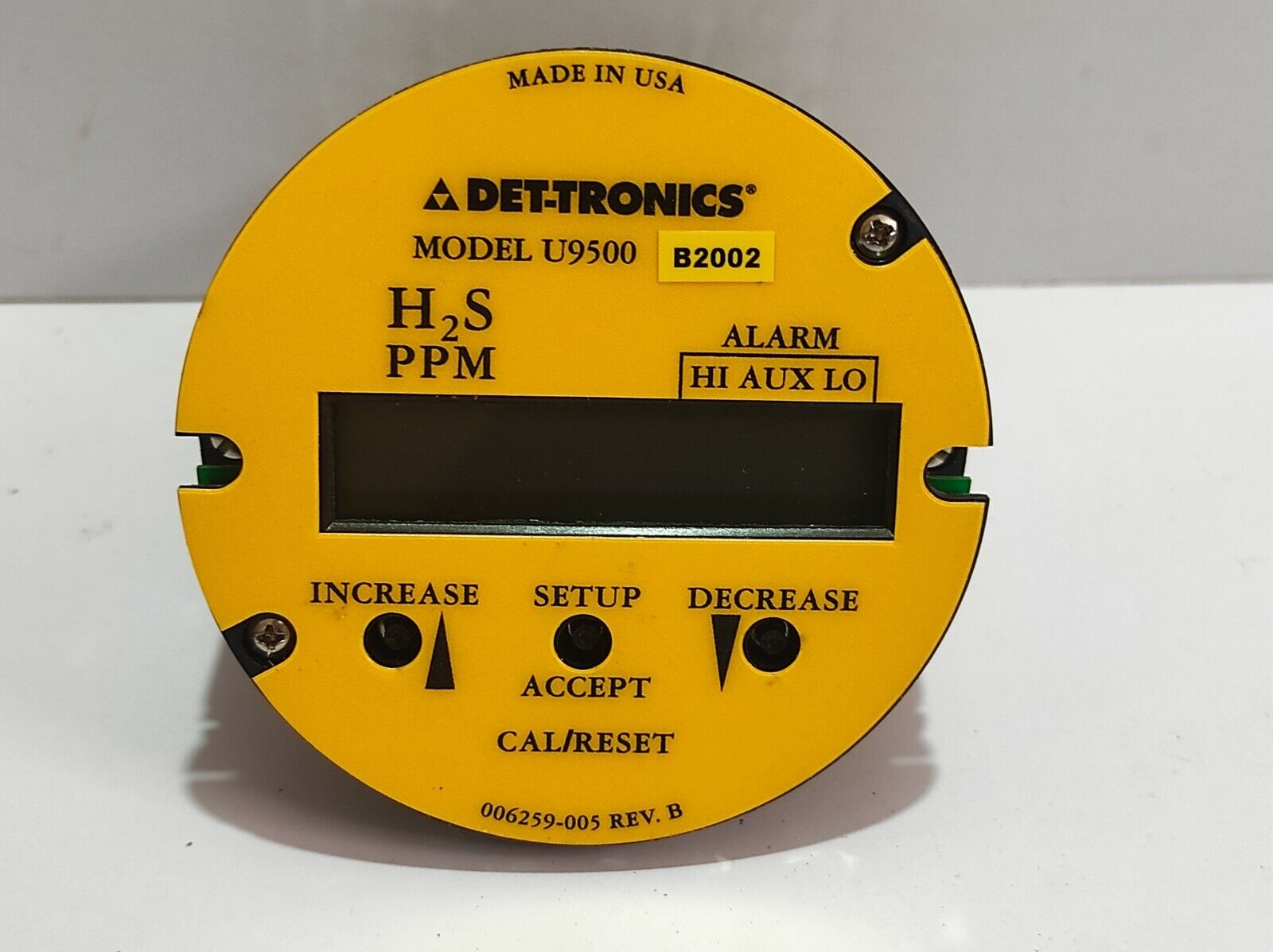 Det Tronics 006265-002 Rev AC Gas Detector Model U9500 B2002 H2S PPM ...