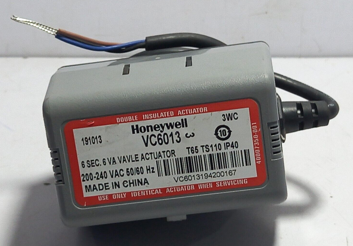 Honeywell VC6013 Valve Actuator / 6 Sec. 6VA / 200-240 VAC, 50/60 Hz ...