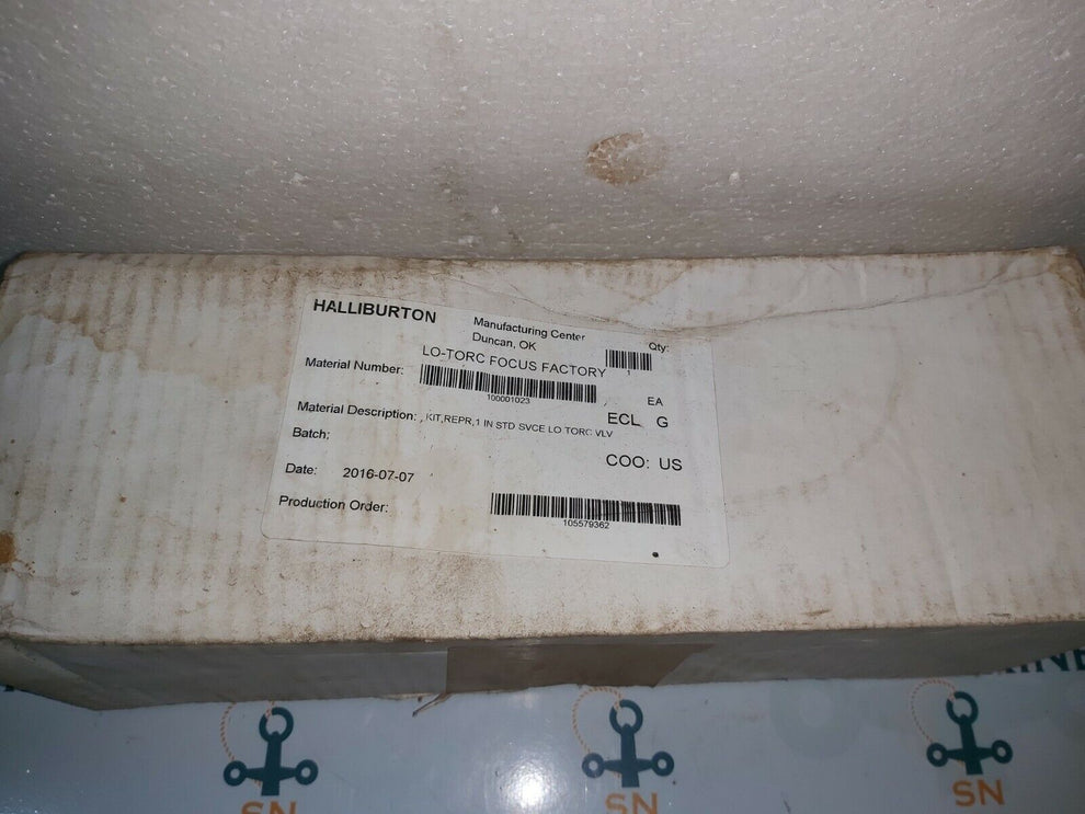 HALLIBURTON REPAIR KIT 100001023 REPAIR KIT 1 IN STD SVCE LO TORC VLV ...