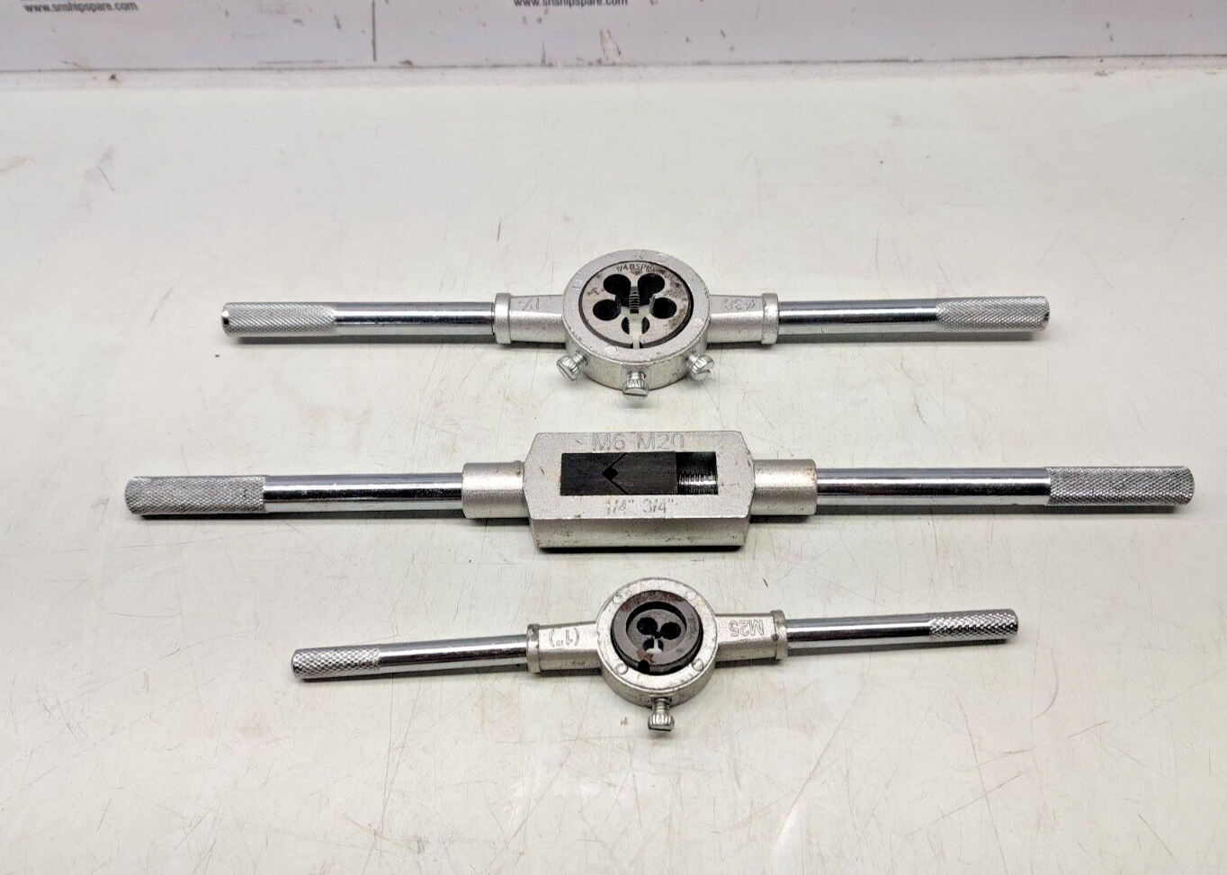 Set Of 3 Dies Holder Adjustable Tap Wrench Threading Tool Tap & Die – S ...