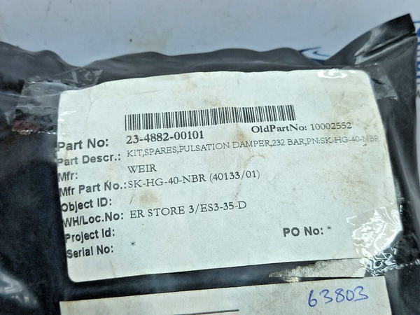 Flowguard SK-HG-40-NBR Pulsation Damper Spare Parts Kits 232Bar 23-488 – S N Marine