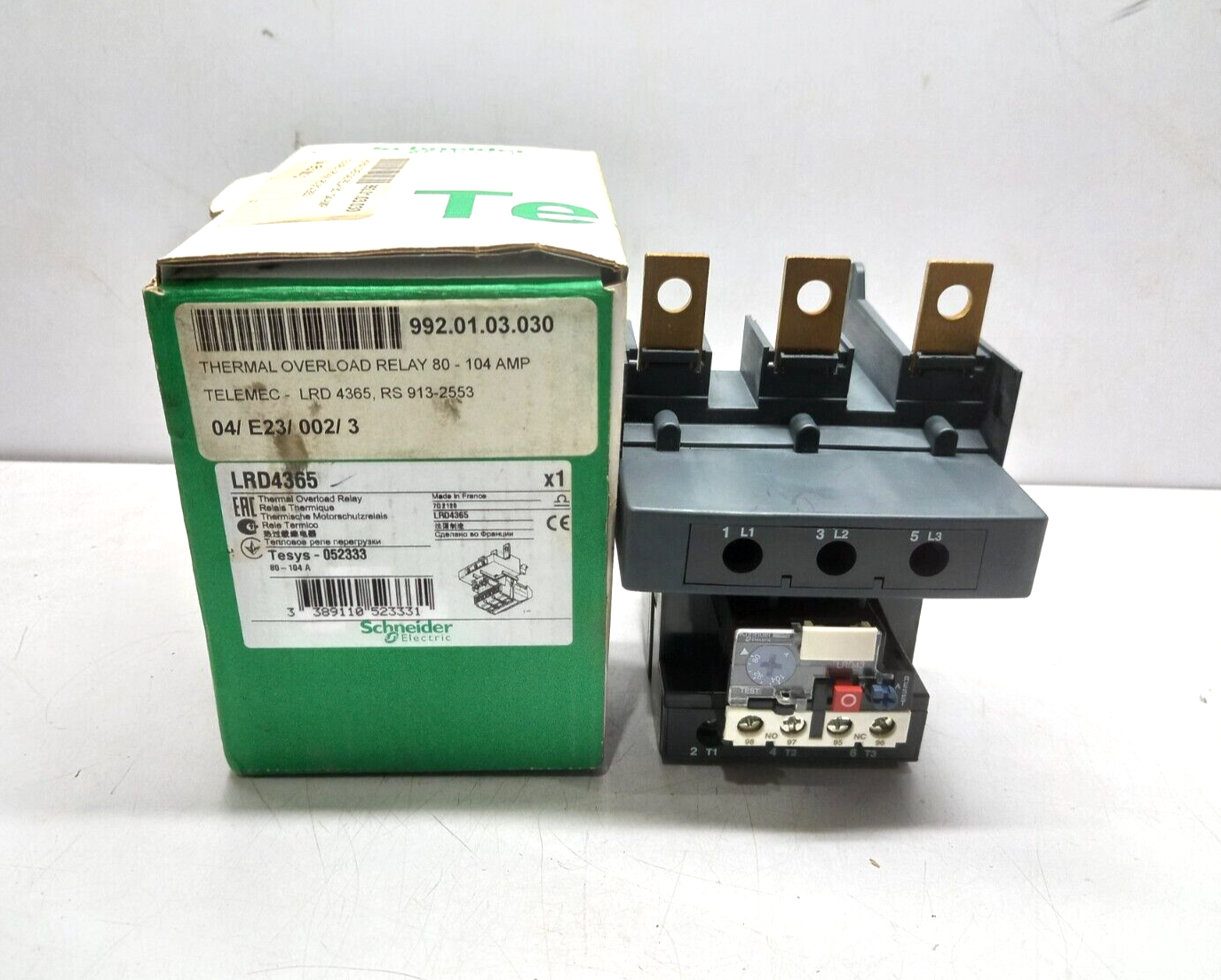 Schneider LRD4365 Thermal Overload Relay 80-104A Tesys-052333 LRD43 – S ...