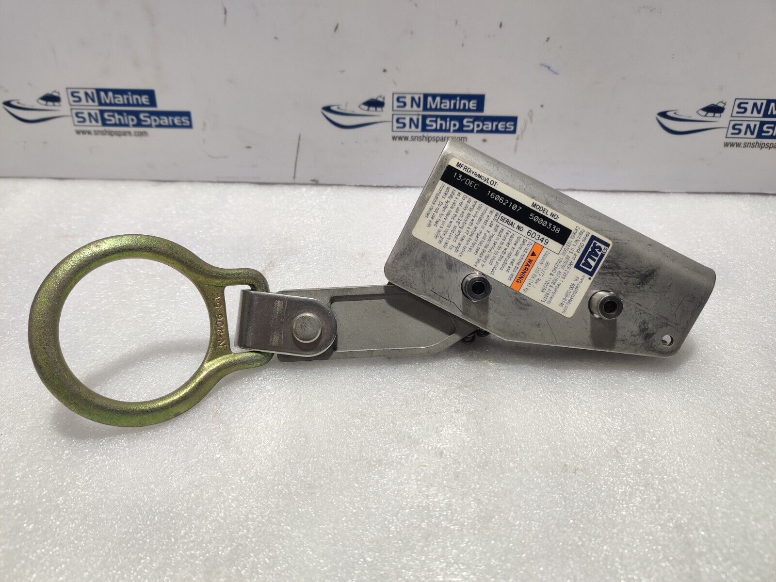 DBI Sala 16062107 Static Wire Rope Grab Rev J Capacity: 310lbs Model ...
