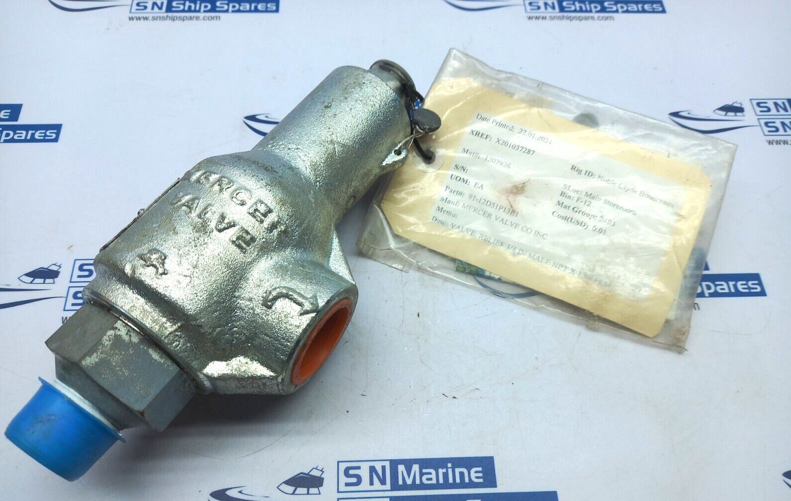 Mercer Valve 91-12D51P13E1 Relief Valve 3/4 IN 900Psi CRN 0G8841.5C – S ...