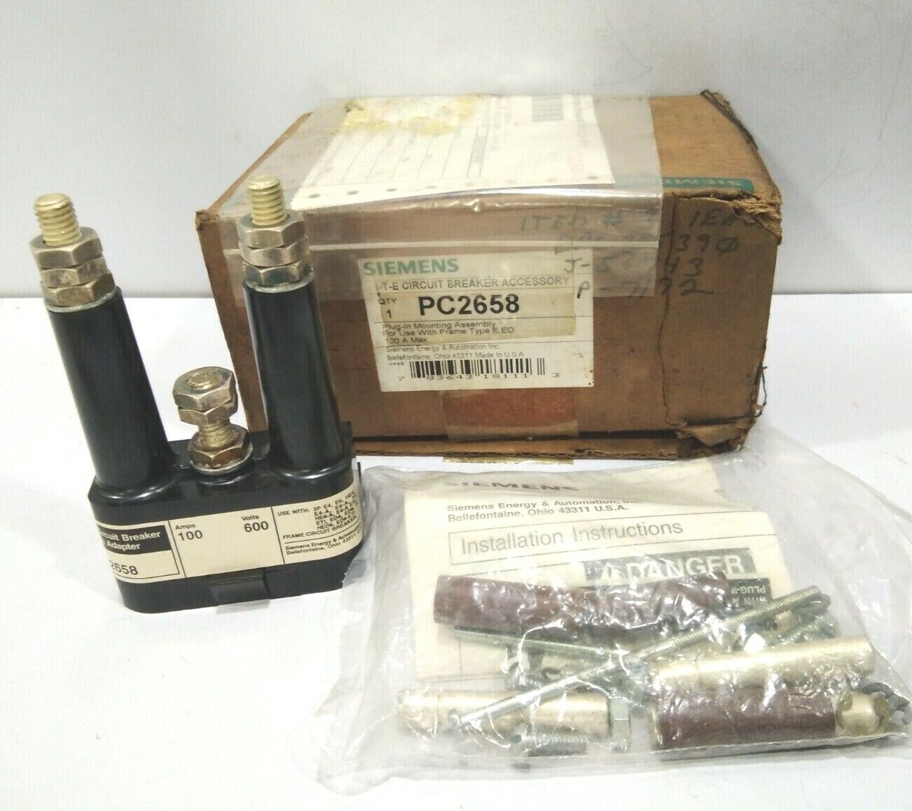 SIEMENS PC2658 I-T-E CIRCUIT BREAKER ACCESSORY PLUG-IN MOUNTING ASSEMB ...