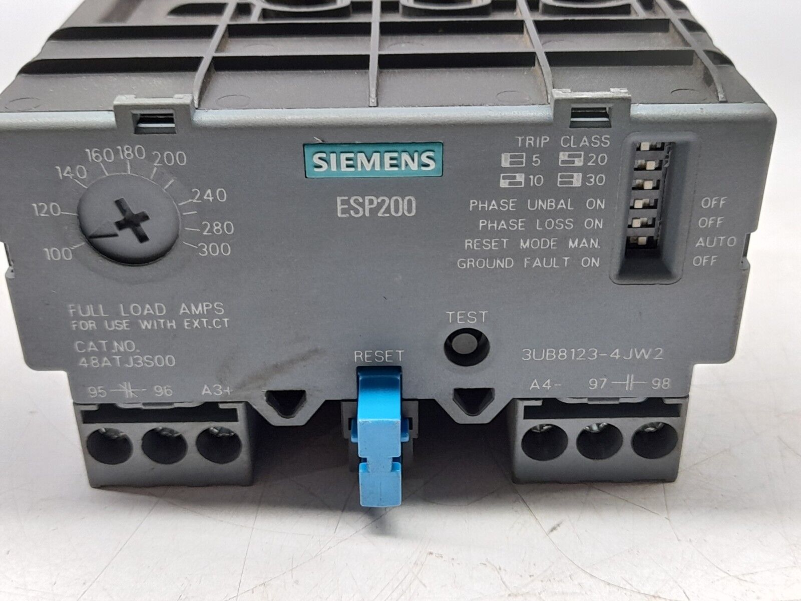 Siemens 3UB8123-4JW2 Solid State Overload Relay ESP200 Cat No 48ATJ3S0 ...