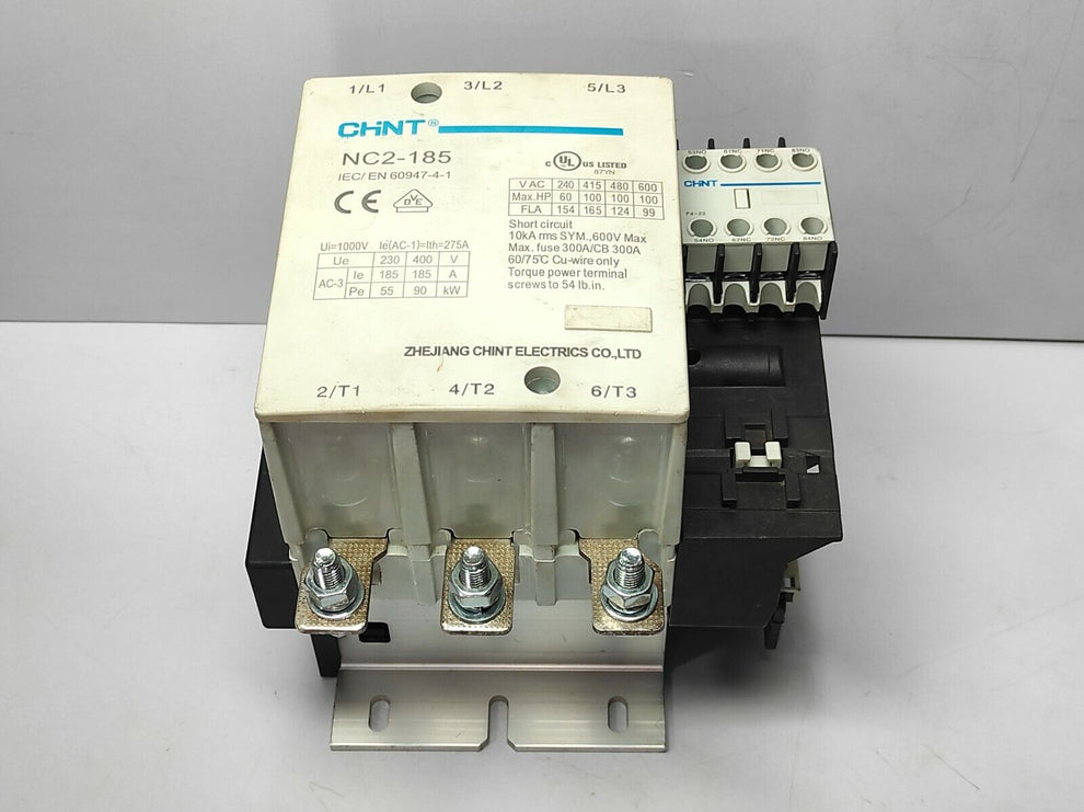 Chint NC2-185 Contactor Ui 1000V Ith 275A Chint FA-22 FG 230 50/60Hz – S N Marine
