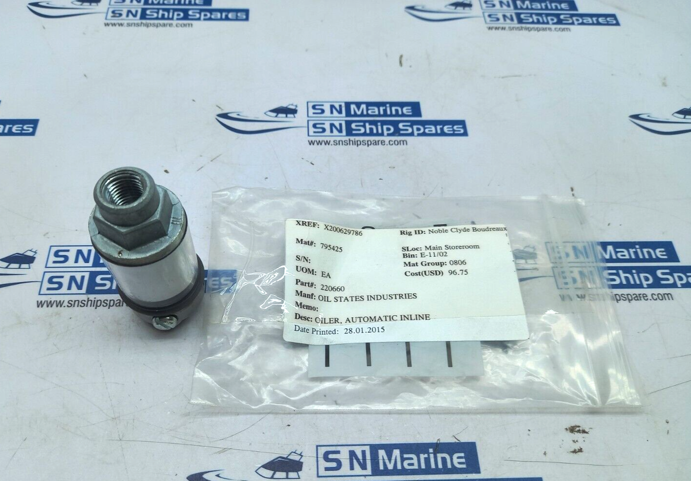 Oil States 220660 Automatic Inline Oiler – S N Marine