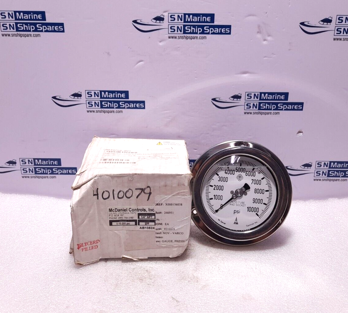McDaniel Controls 0-10000 PSI ½” NPT Pressure Gauge NOV Varco 4010079 ...