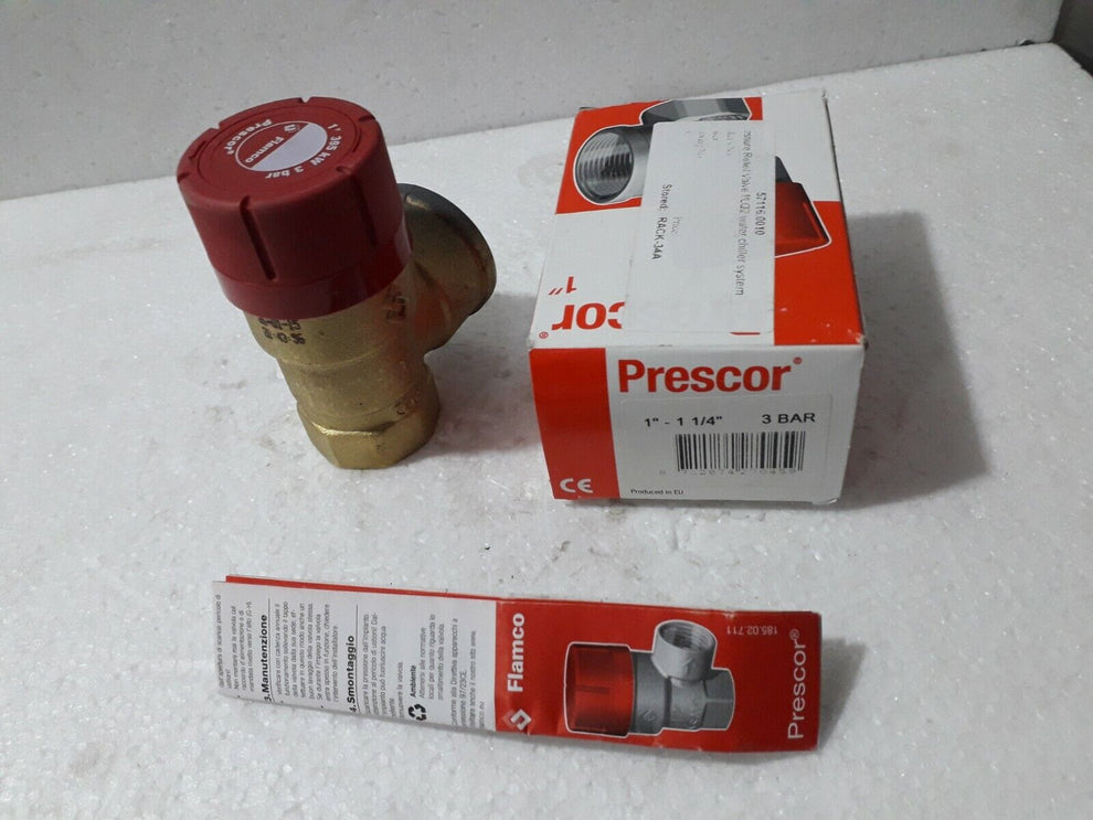 Flamco Prescor 1" 1/4" 3 Bar Pressure Relief Valve DN25 Safety Valve ...