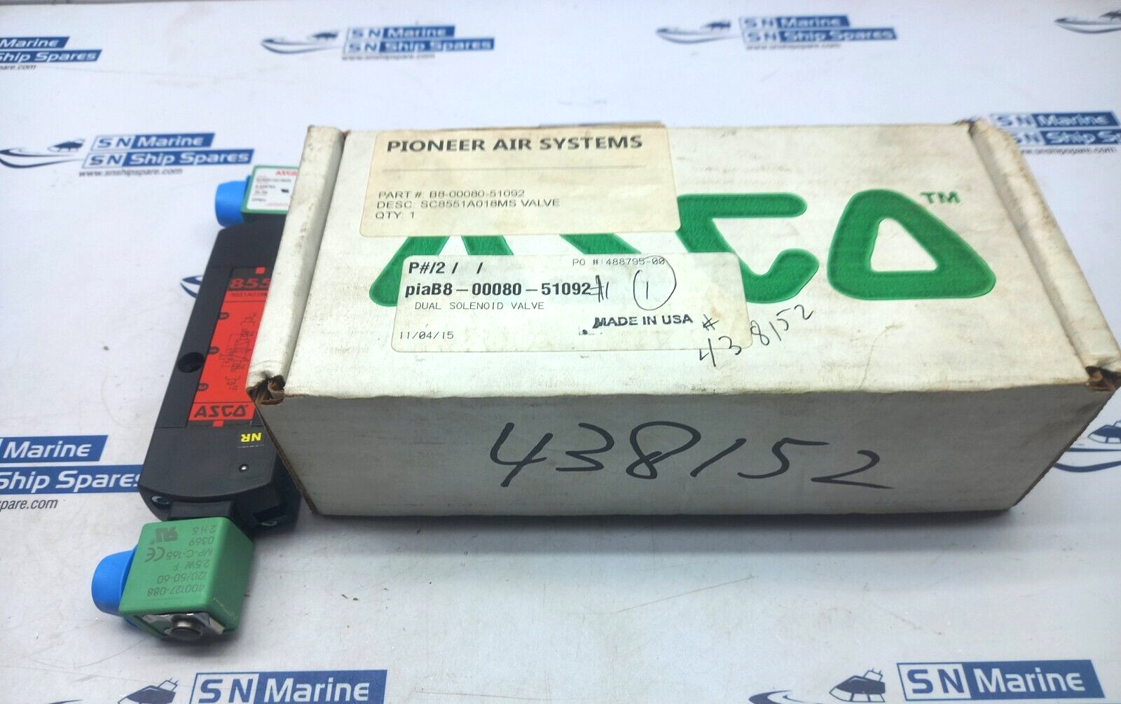 Asco SC8551A018MS Dual Solenoid Valve 120V 50-60Hz Pioneer B8-00080-51 ...