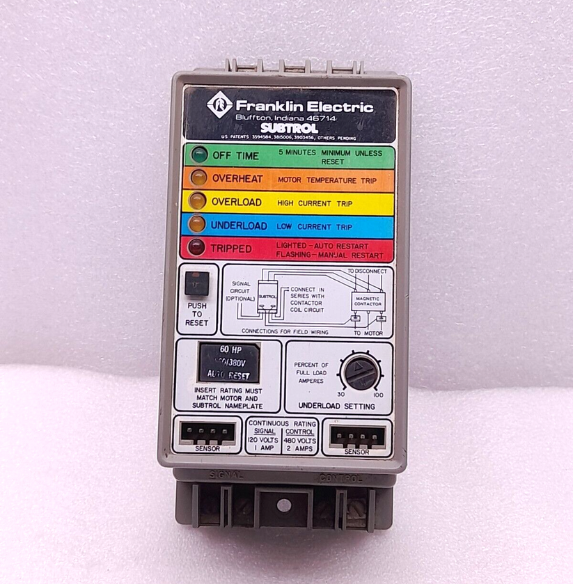 Franklin Electric 152100 901 Subtrol Motor Controller 380-480V 50-60Hz ...