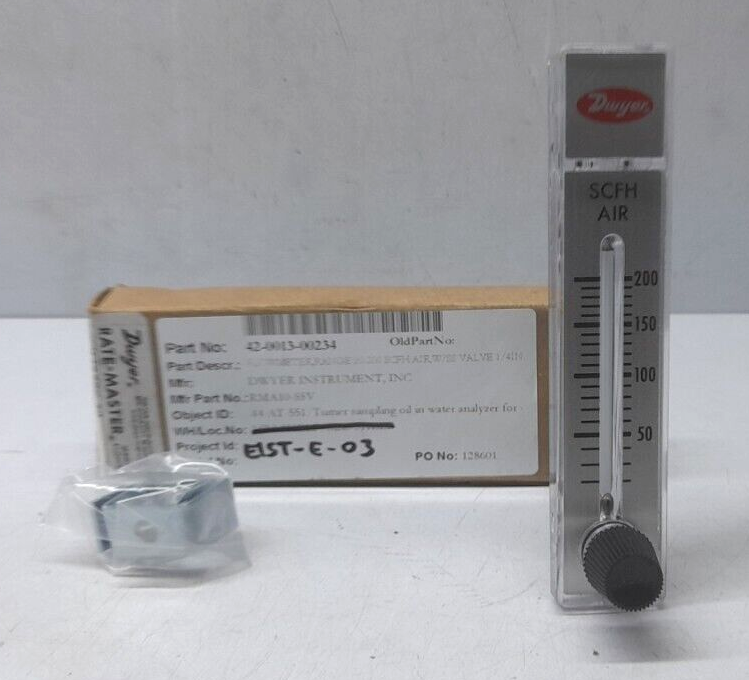 Dwyer RMA-10-SSV Flowmeter / T38AD / SCFH AIR – S N Marine