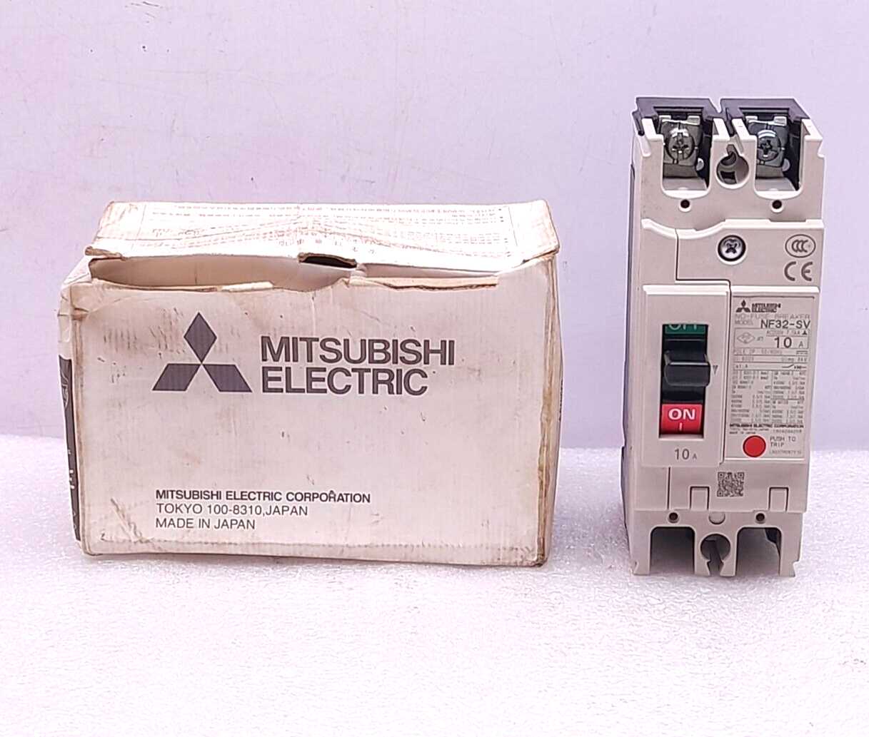 Mitsubishi NF32-SV No-Fuse Breaker 10A 2P 50/60Hz Ui 600V Uimp 8kV NF3 ...