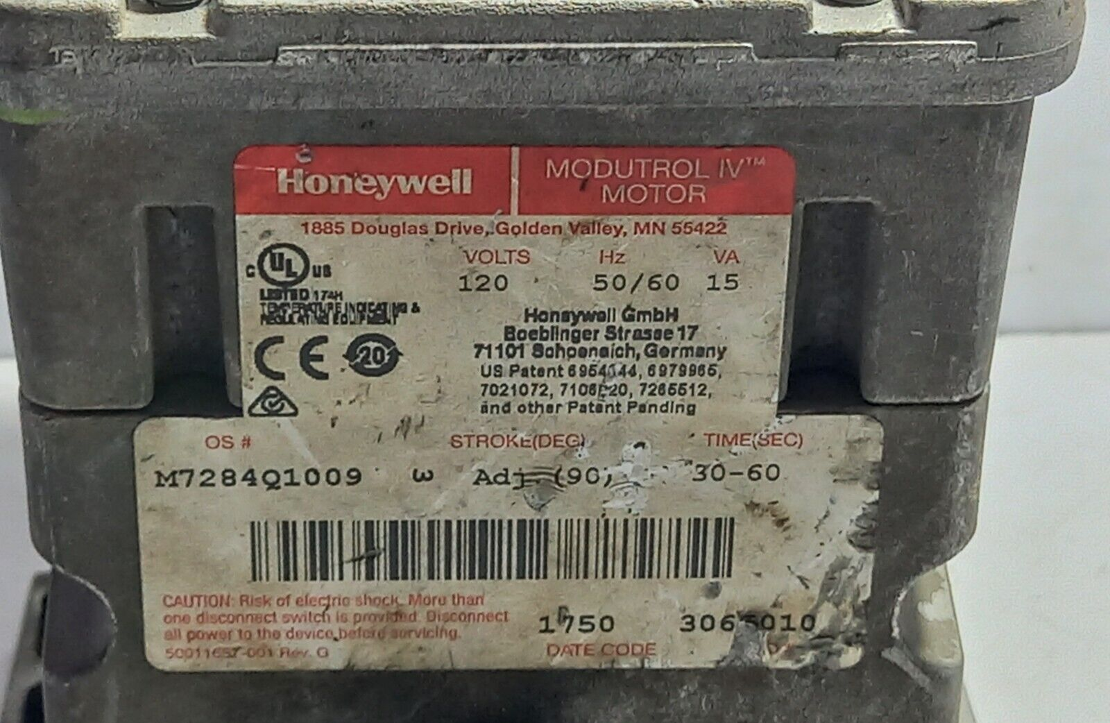 Honeywell M72840 1009 Modutrol Motor / 4-20 MA Input / 120V 50/60Hz ...