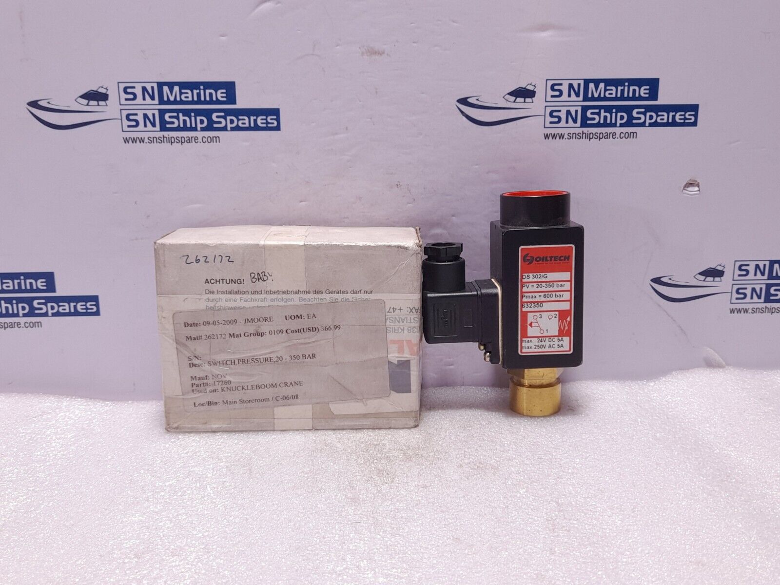 Oiltech DS302/G Pressure Switch20-350Bar NOV 17260 – S N Marine