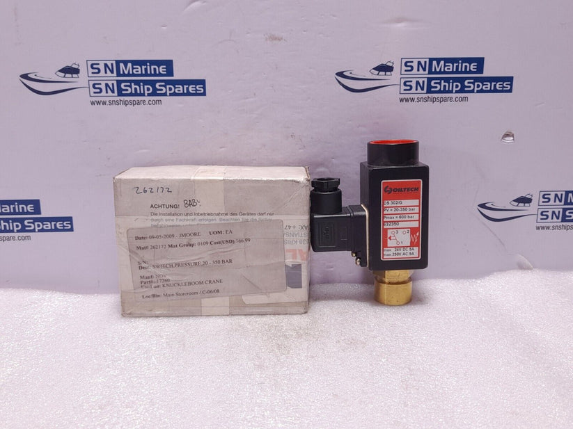 Oiltech DS302/G Pressure Switch20-350Bar NOV 17260 – S N Marine