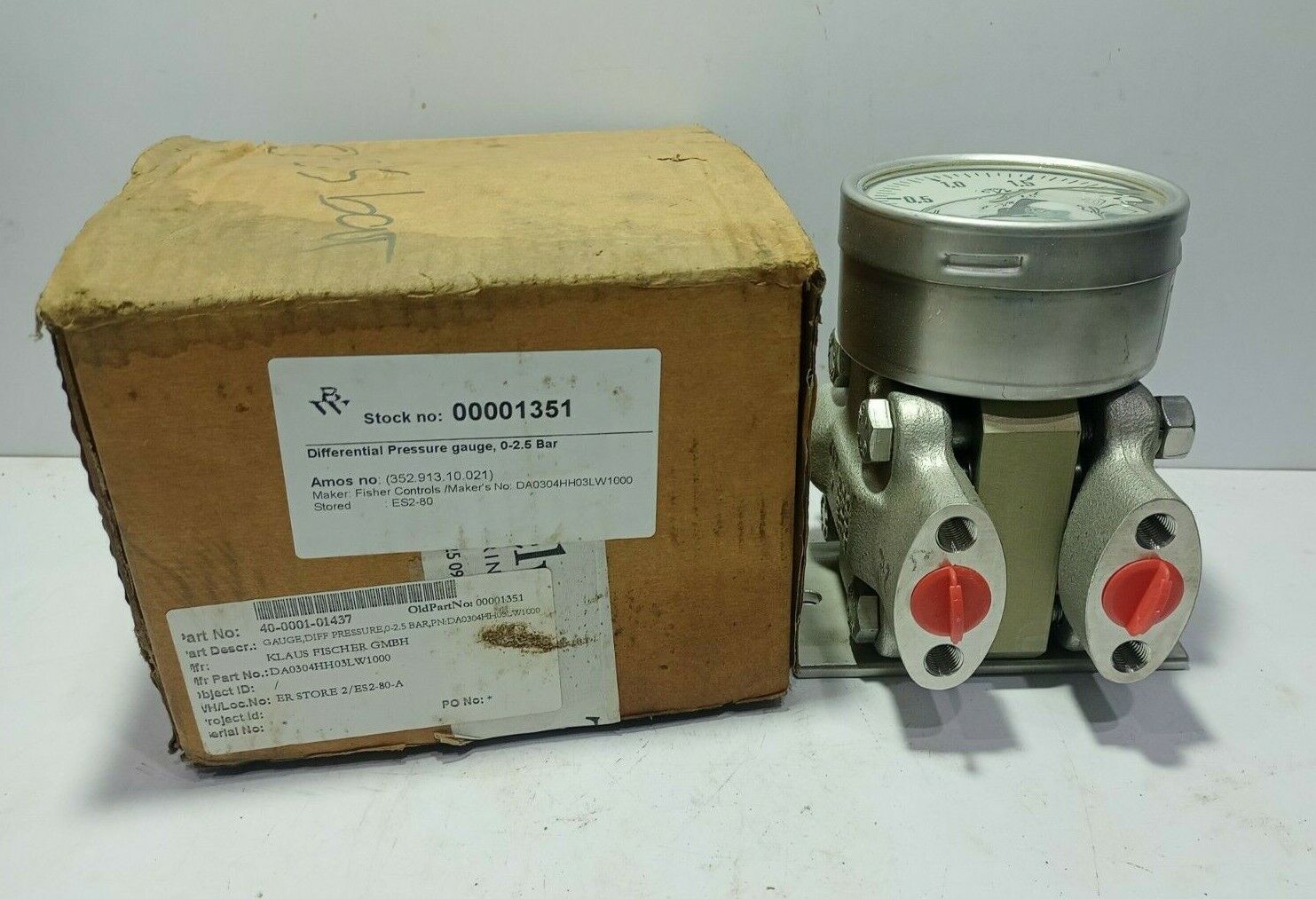 Fisher Tech Skotselv AS DA0304HH03LW1000 Differential Pressure Gauge 0 ...