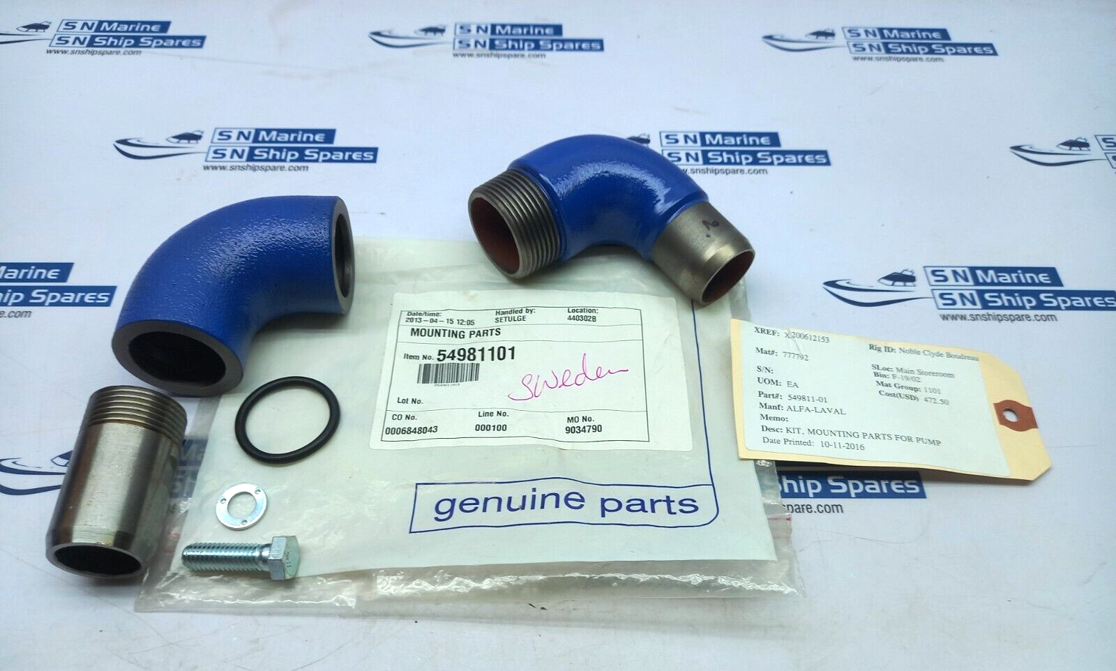 Alfa-Laval 549811-01 Mounting Parts Kit For Pump – S N Marine