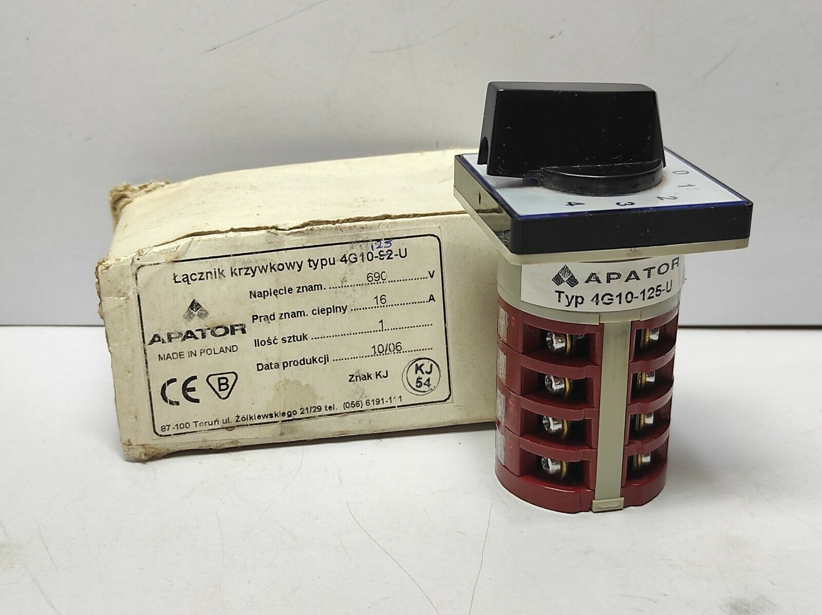 Apator 4G10-125-U Cam Switch Ui 690V 50Hz Ith 16A PN-EN 60947-3 – S N ...