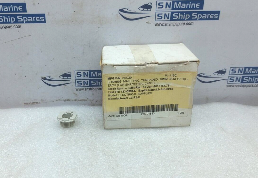 Clipsal 281/20 Male Conduit Bush 20MM Thread 14MM Imside Diameter Box ...