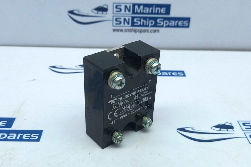 Teledyne Relays S24D25 Solid State Relay 12-280Vac 25A 4-30Vdc – S N Marine
