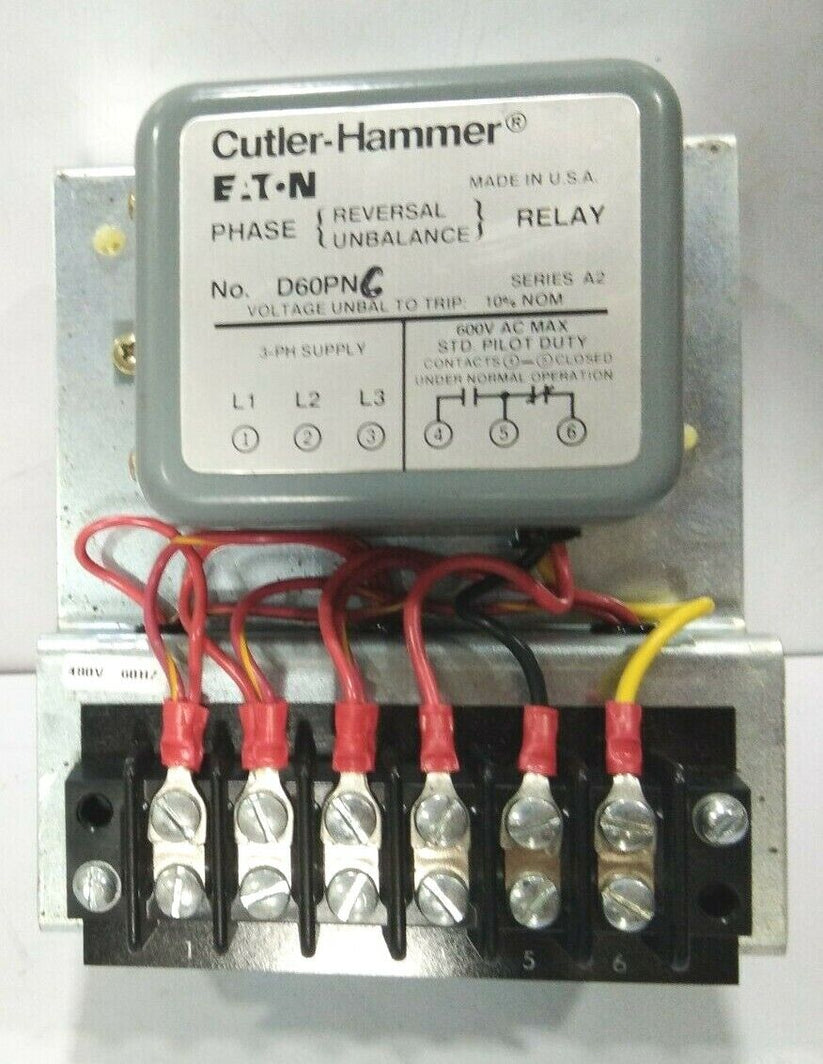 EATON CUTLER-HAMMER D60PNC PHASE REVERSAL UNBALANCE RELAY PHASE PROTEC ...