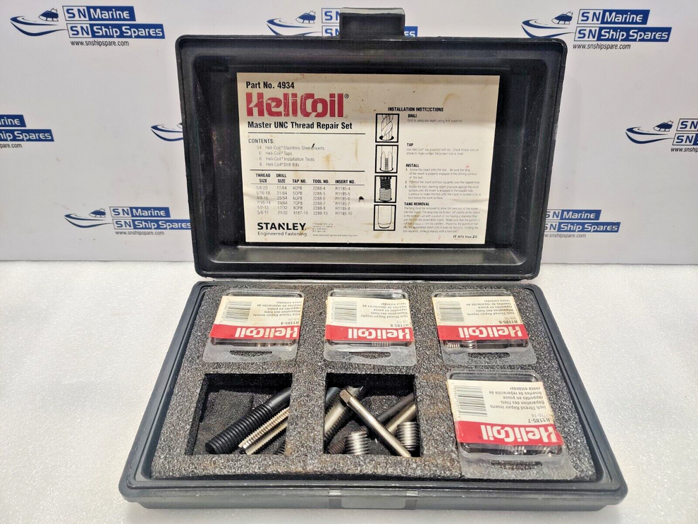 Helicoil 4934 Master UNC Thread Repair Set Incomplete Kit – S N Marine