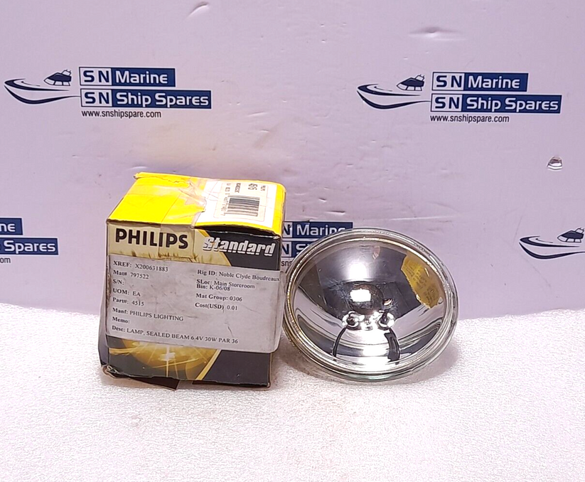 Philips 4515 Incandescent 6.4V 30W Sealed Beam Lamp – S N Marine