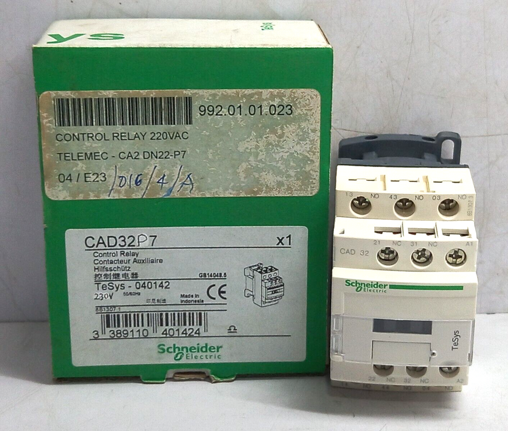 Schneider CAD32P7 Control Relay 230V 50/60Hz Telemecanique CAD 32 – S N ...