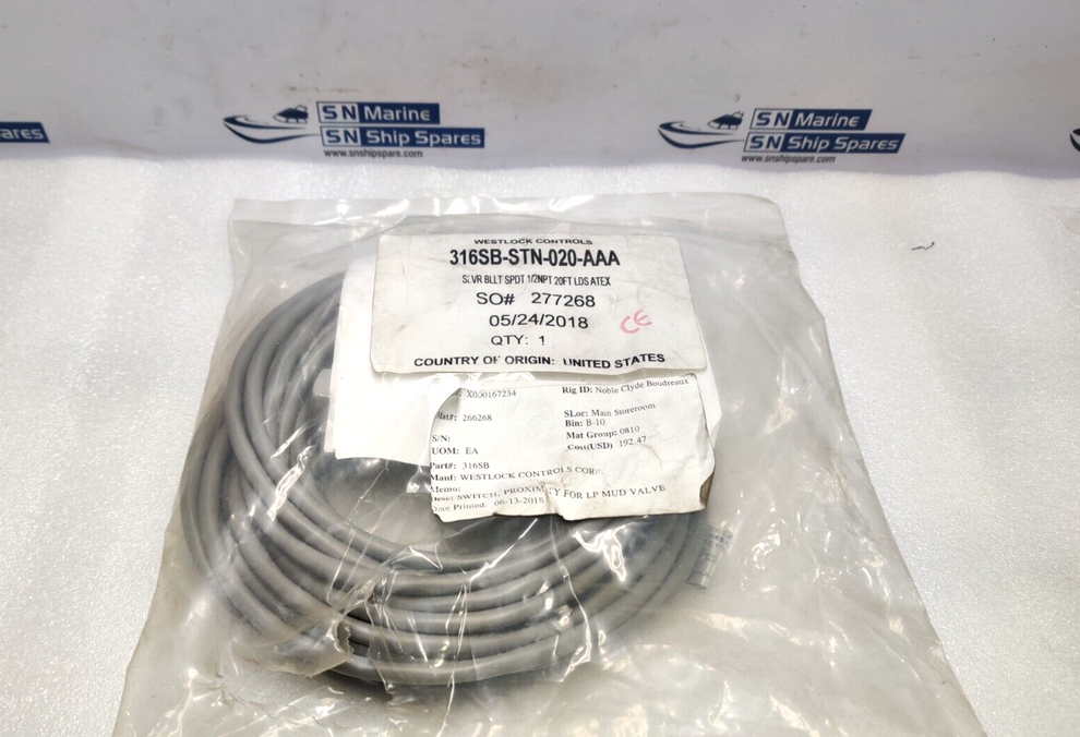 Westlock 316SB-STN-020-AAA Proximity Switch For LP MUD Valve – S N Marine