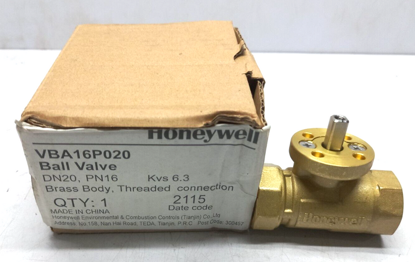 Honeywell VBA16P020 Ball Valve DN20 PN16 Kvs 6.3 Brass Body Threaded C ...