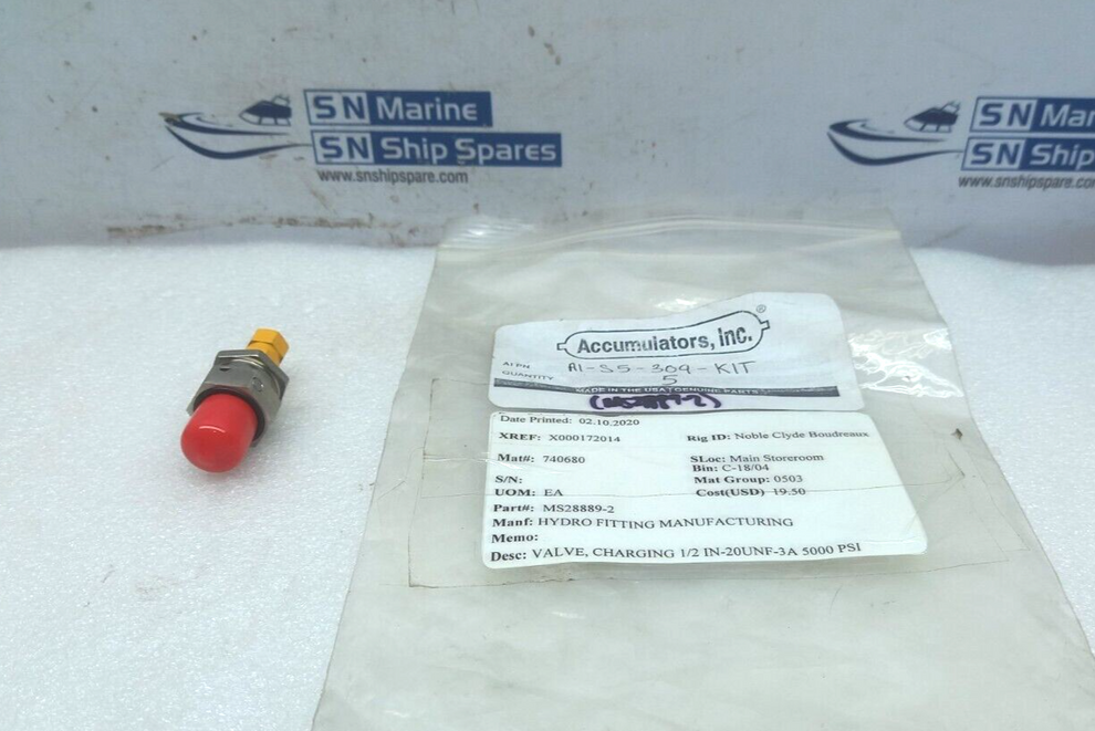 Hydro Fitting MS28889-2 Accumulator / High Pressure Air Charging Valve ...