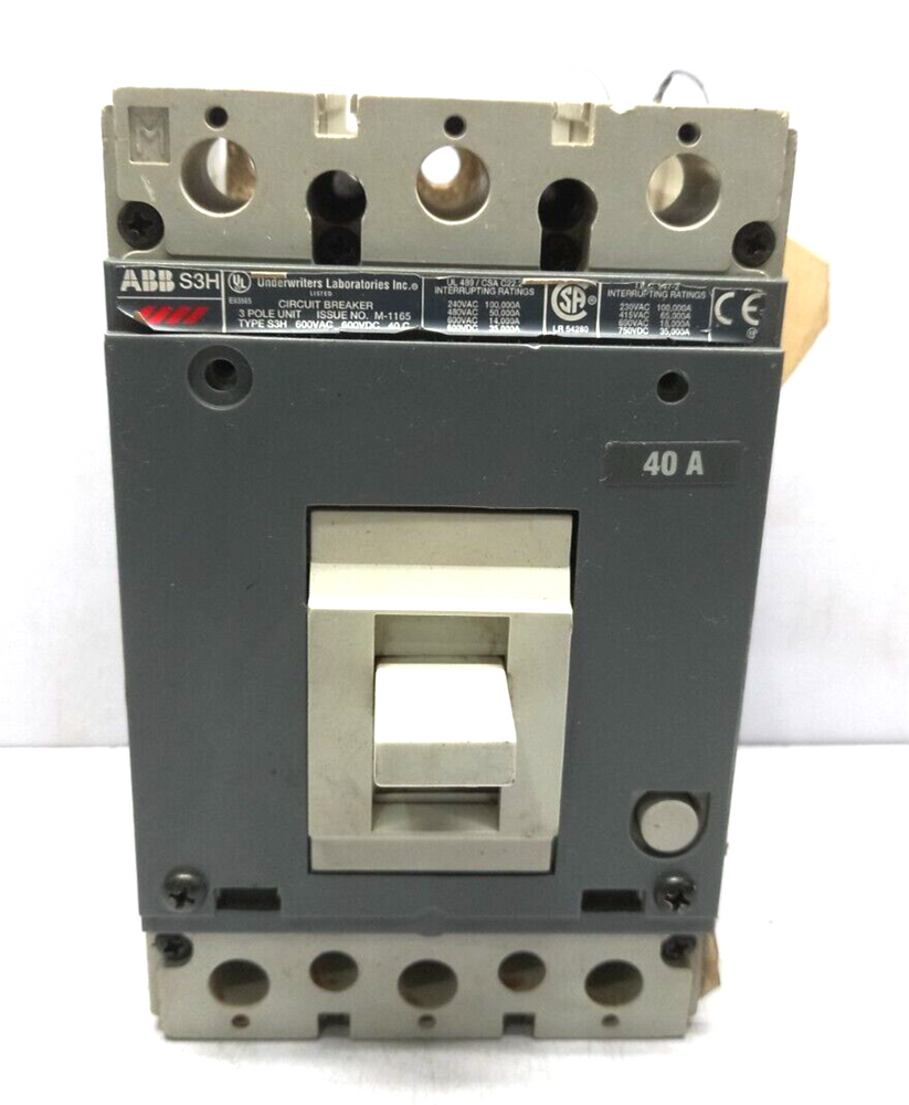 ABB S3H Circuit Breaker 40A 600VAC 600VDC 3 Pole – S N Marine